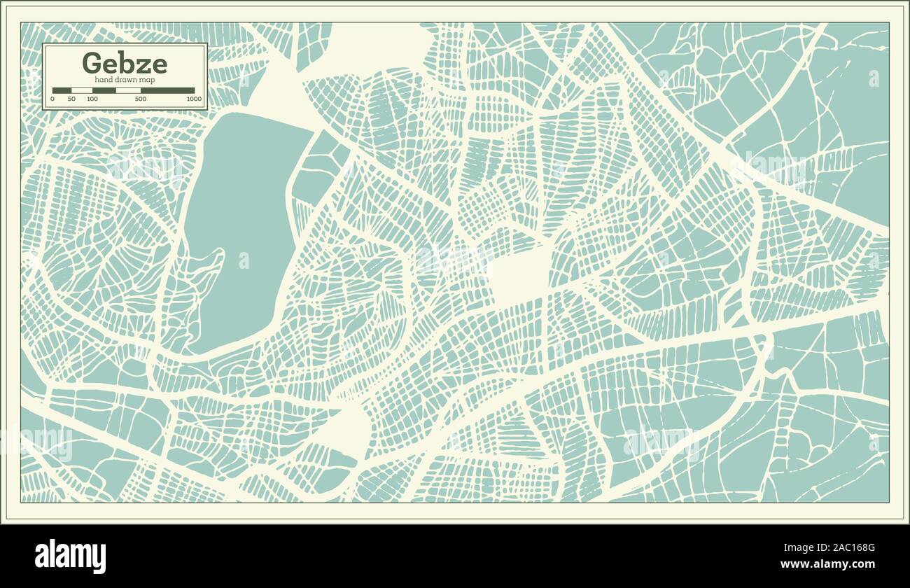 Gebze Turkey City Map in Retro Style. Outline Map. Vector Illustration ...