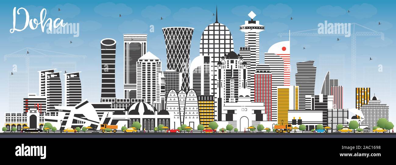 Qatar Buildings Vector