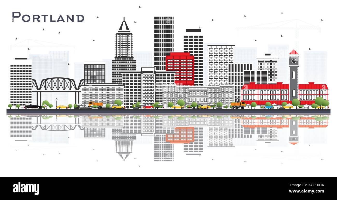 Portland oregon city view Stock Vector Images - Alamy