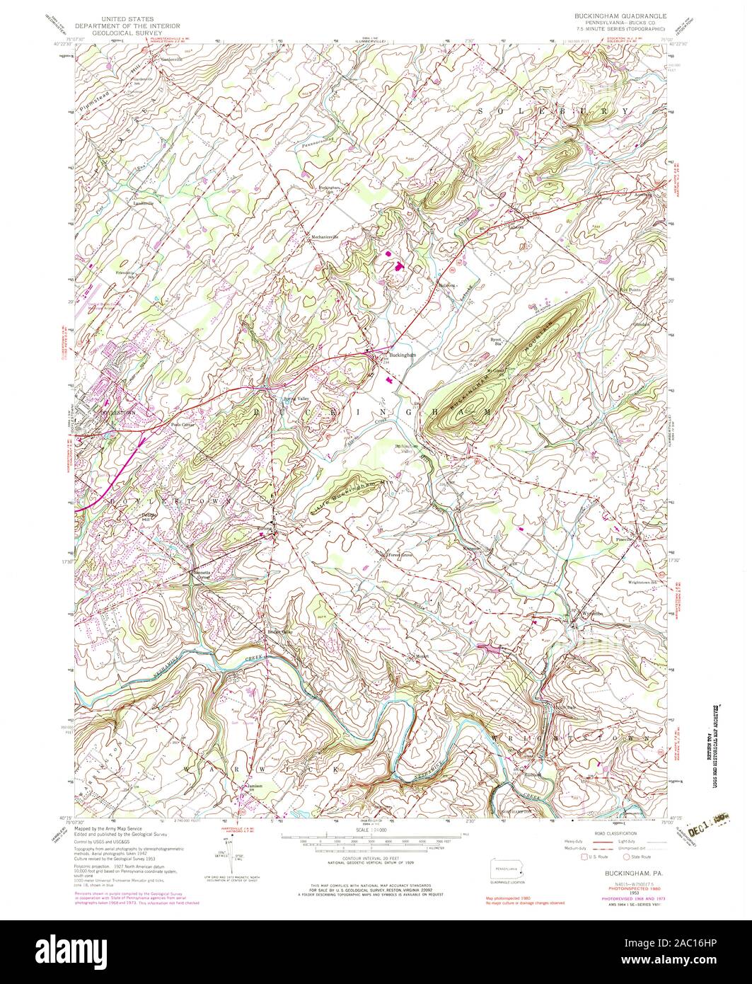 Buckingham pennsylvania map hi-res stock photography and images - Alamy