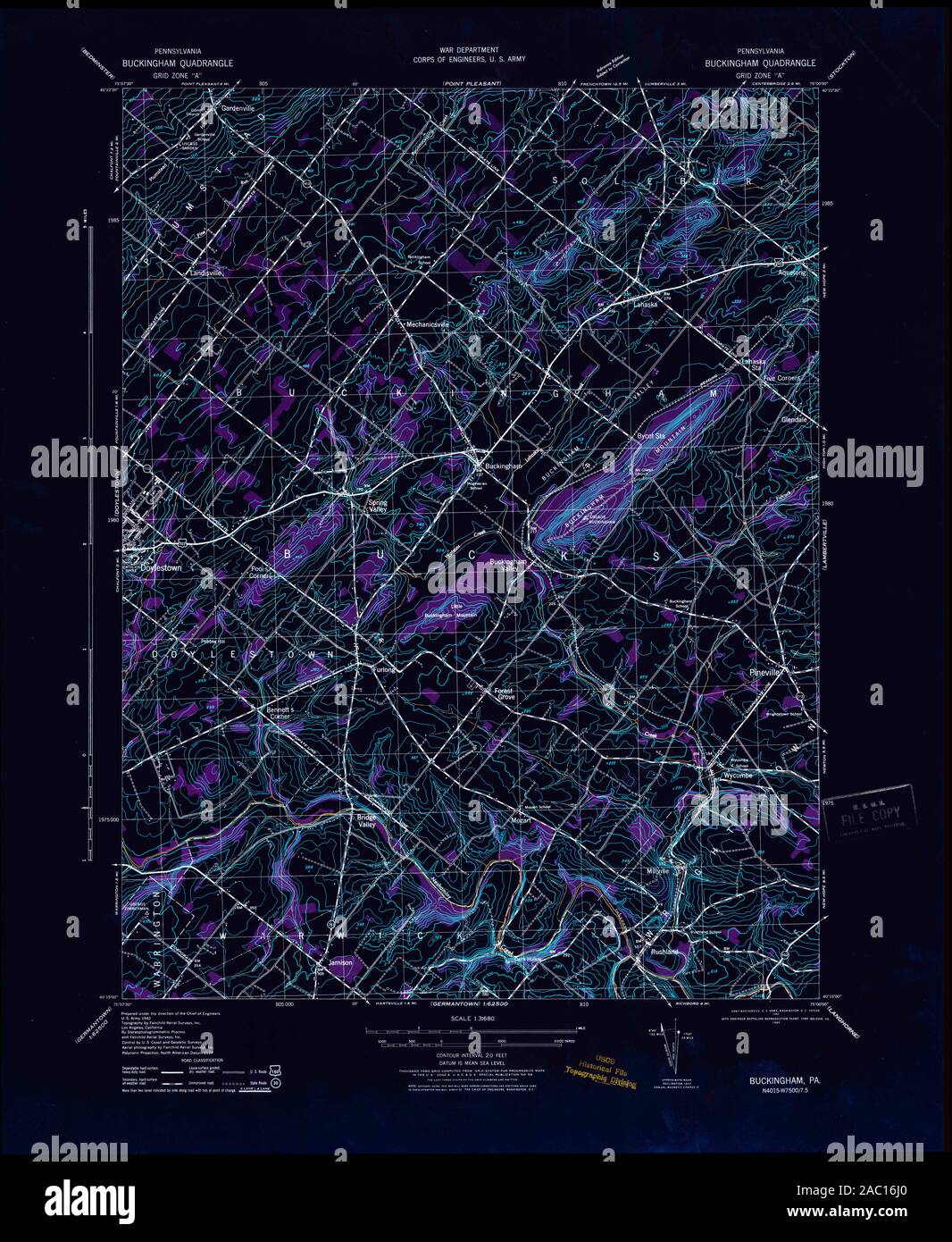 Buckingham pennsylvania map hi-res stock photography and images - Alamy