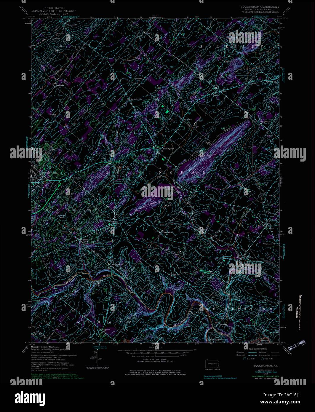 Buckingham pennsylvania map hi-res stock photography and images - Alamy