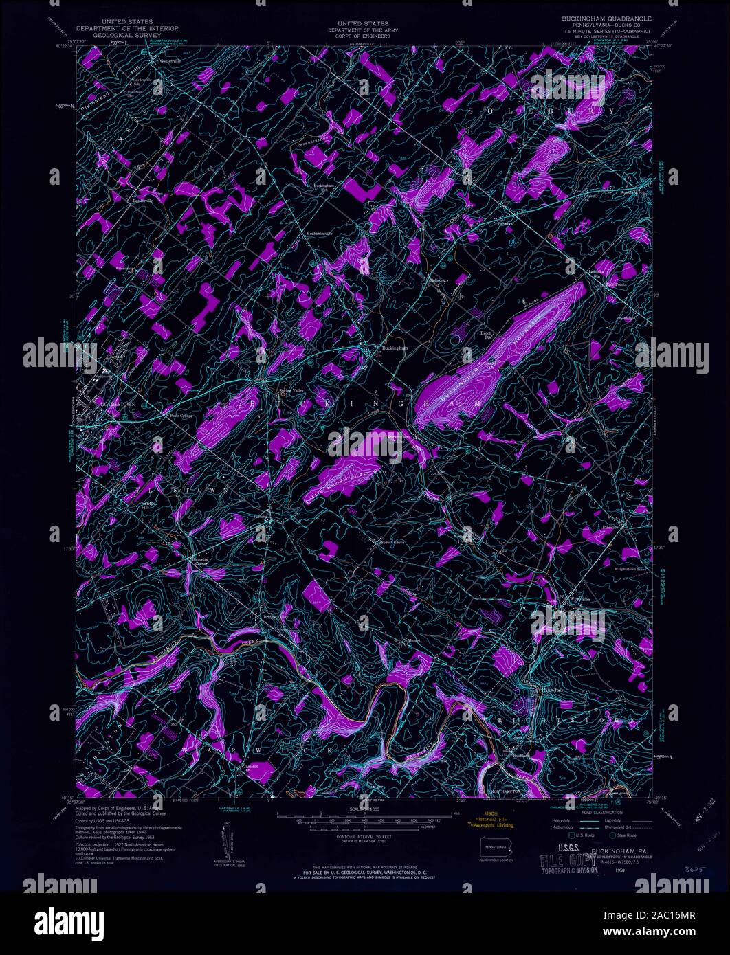 Buckingham pennsylvania map hi-res stock photography and images - Alamy