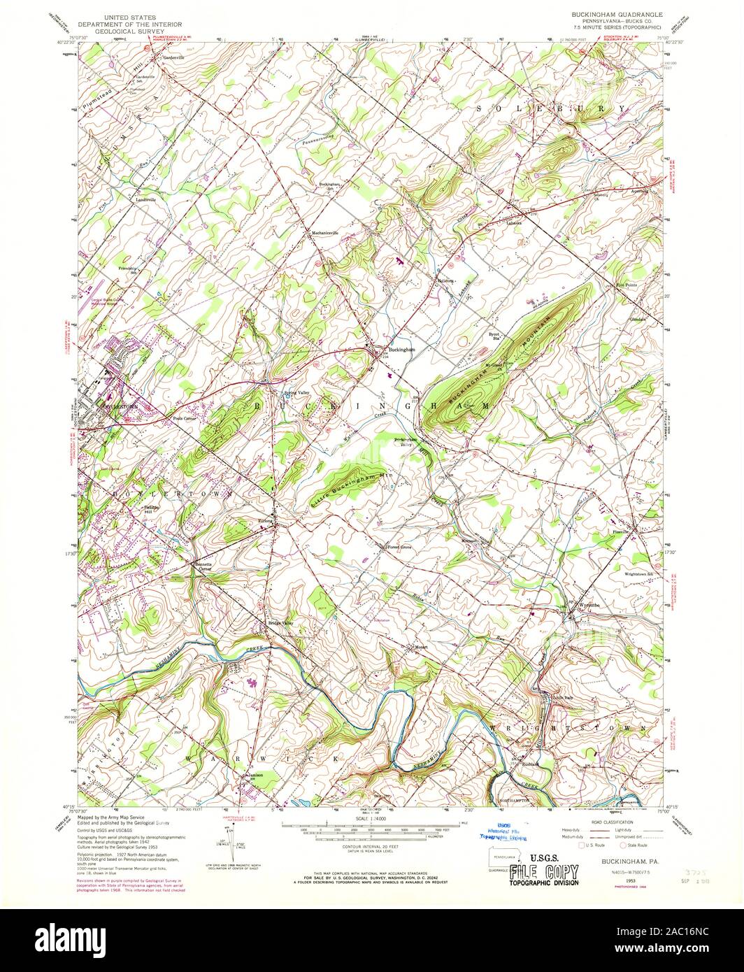 Buckingham pennsylvania map hi-res stock photography and images - Alamy