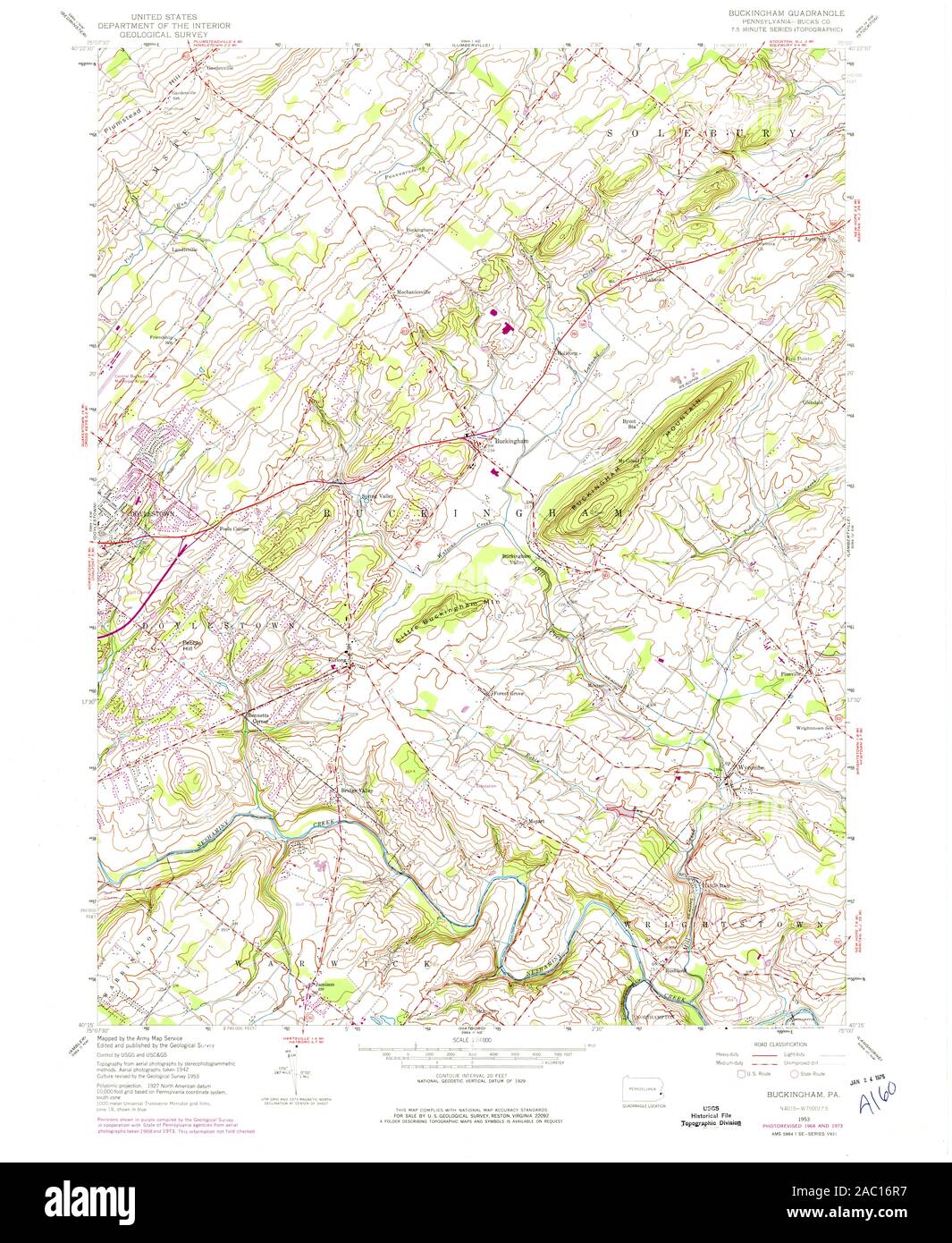 Buckingham pennsylvania map hi-res stock photography and images - Alamy