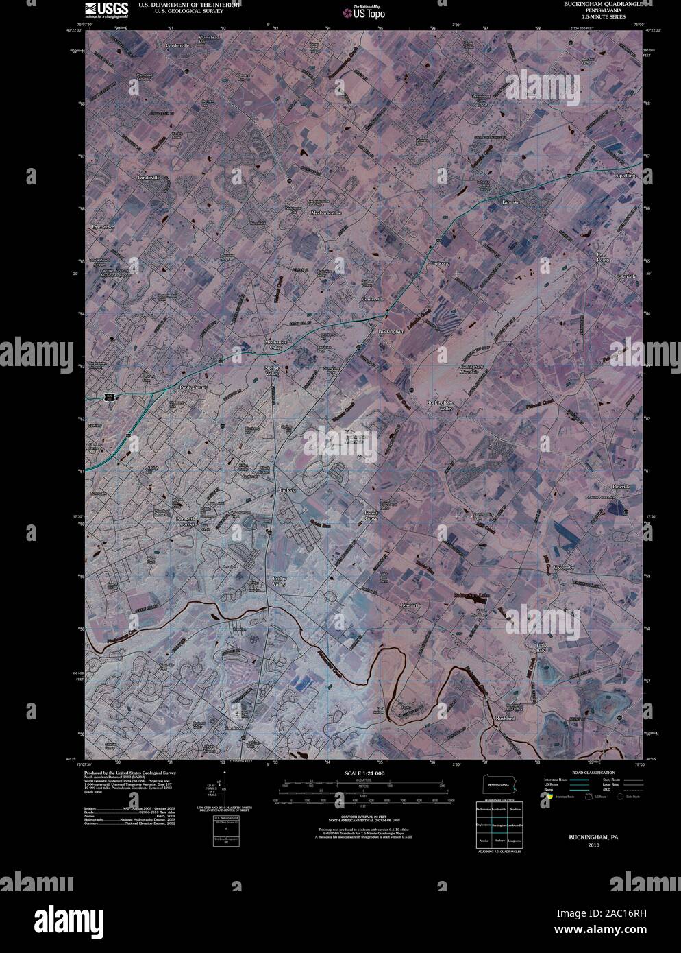 Buckingham pennsylvania map hi-res stock photography and images - Alamy