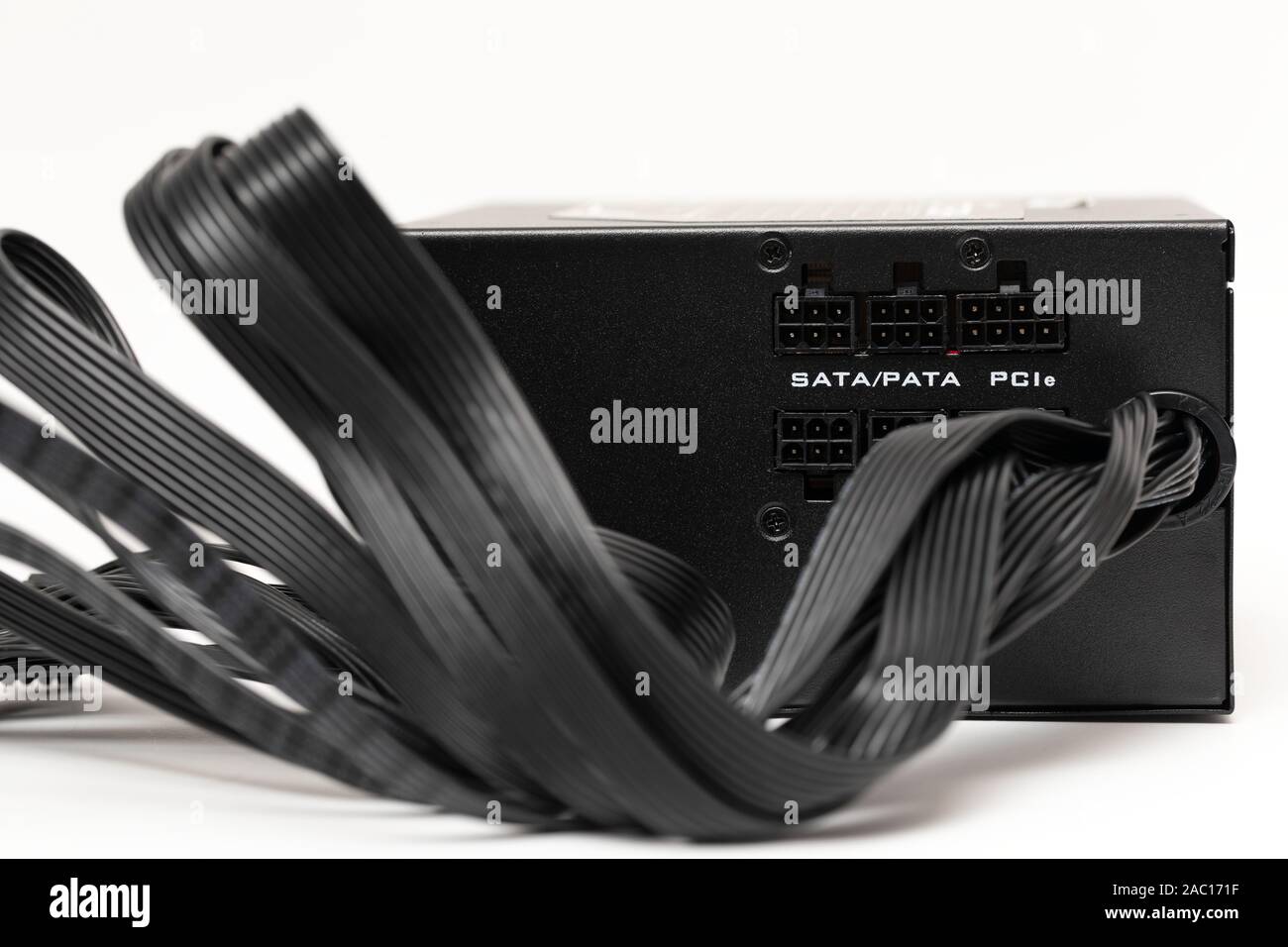 Modular power supply with cables for desktop pc Stock Photo - Alamy
