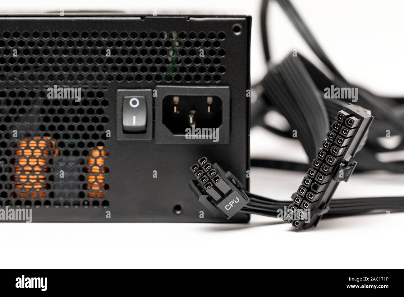 Modular power supply with cables for desktop pc Stock Photo - Alamy