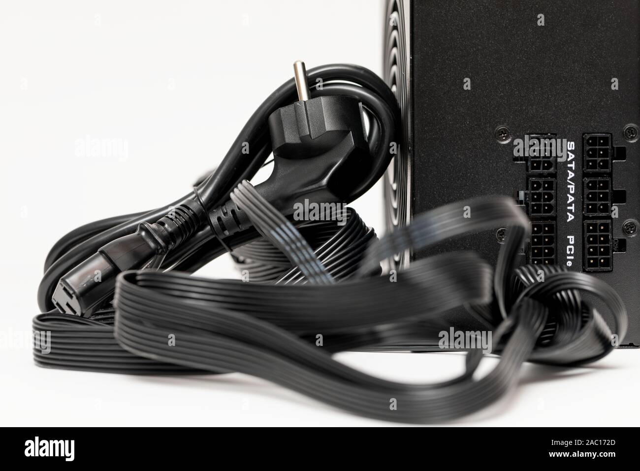 Modular power supply with cables for desktop pc Stock Photo - Alamy