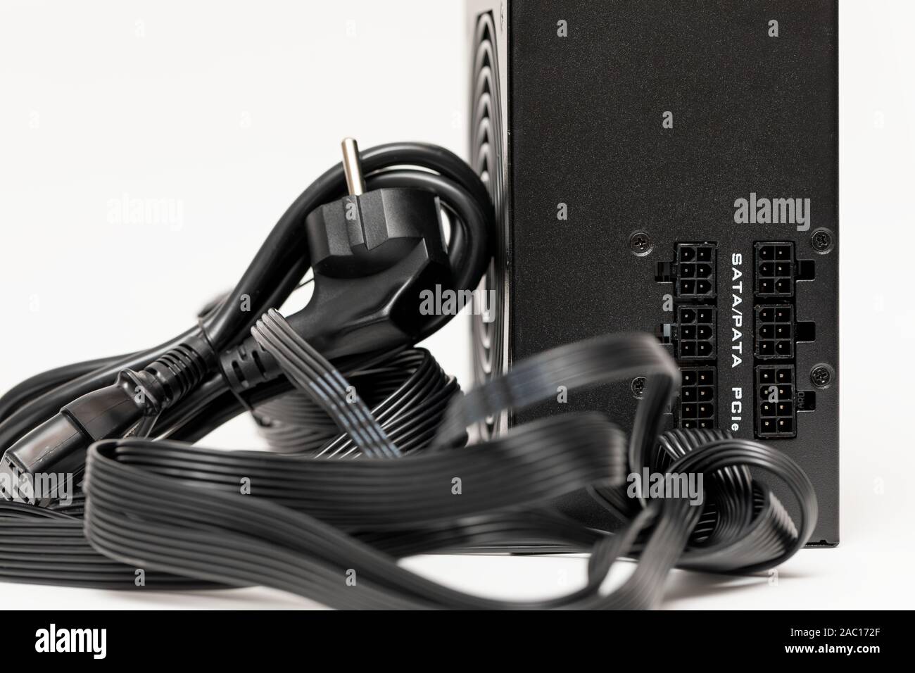 Modular power supply with cables for desktop pc Stock Photo - Alamy