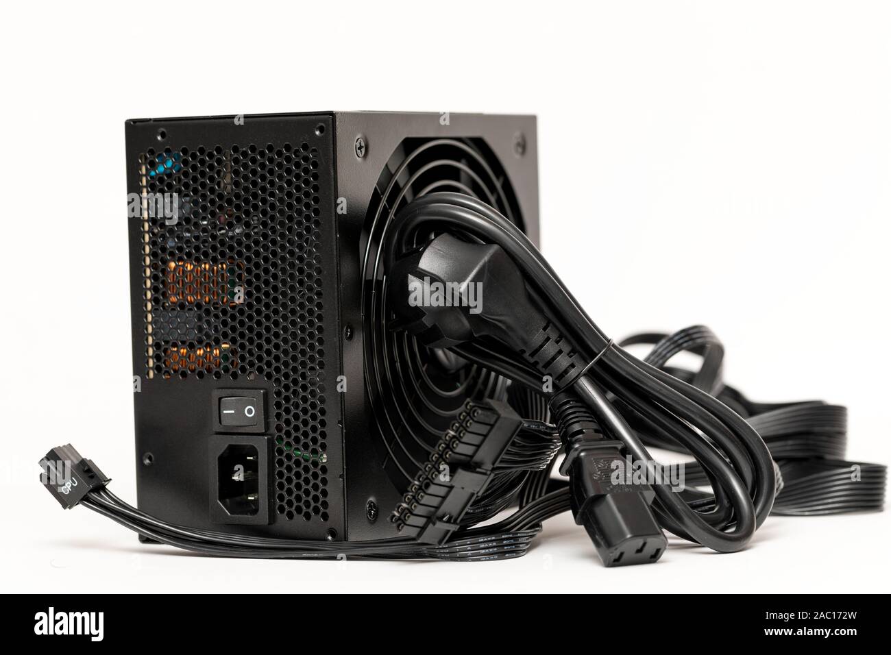 Modular power supply with cables for desktop pc Stock Photo - Alamy