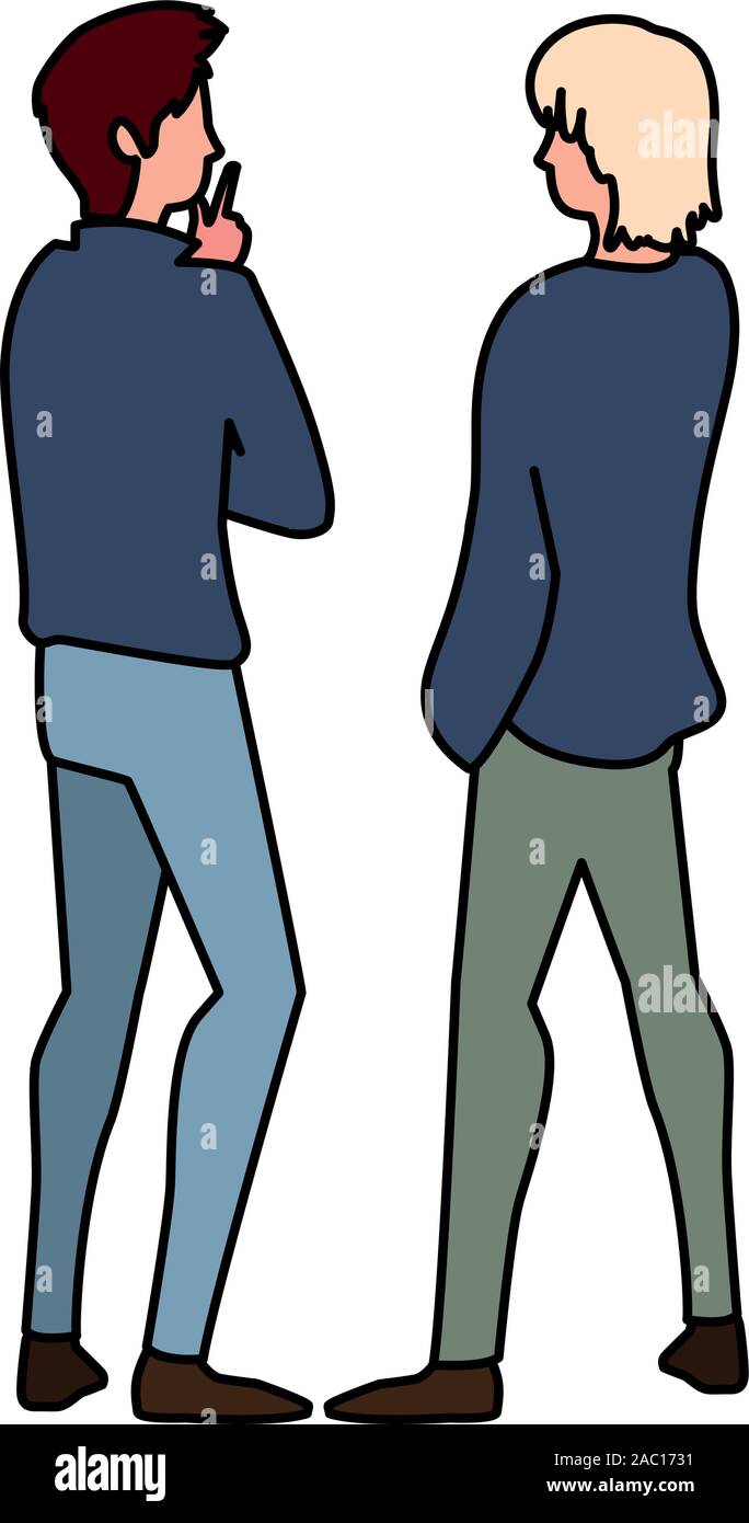 men of back position on white background vector illustration design ...