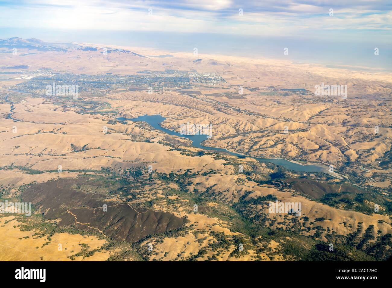 Aerial view of the Del Valle Regional Park at California Stock Photo ...