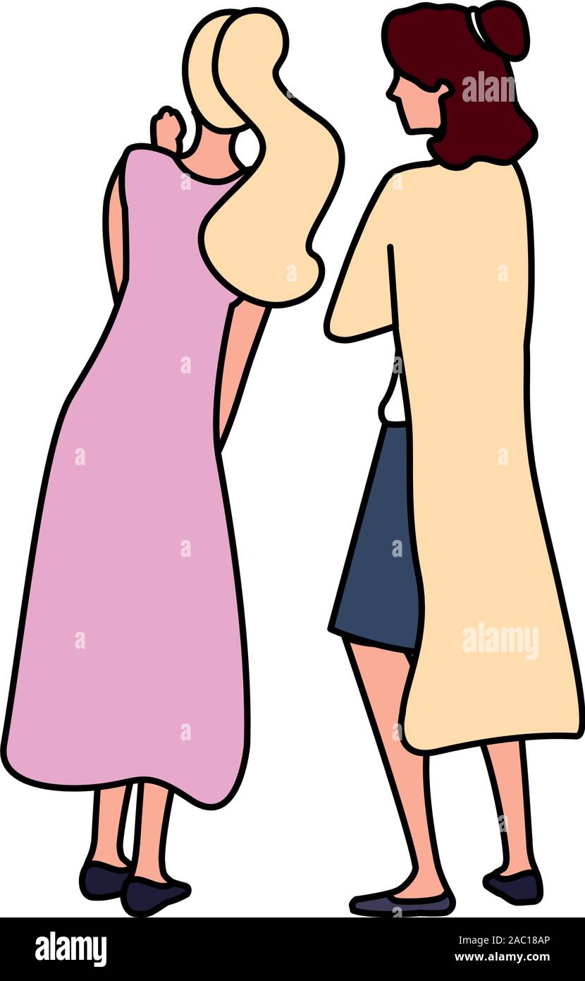 women of back position on white background vector illustration design ...