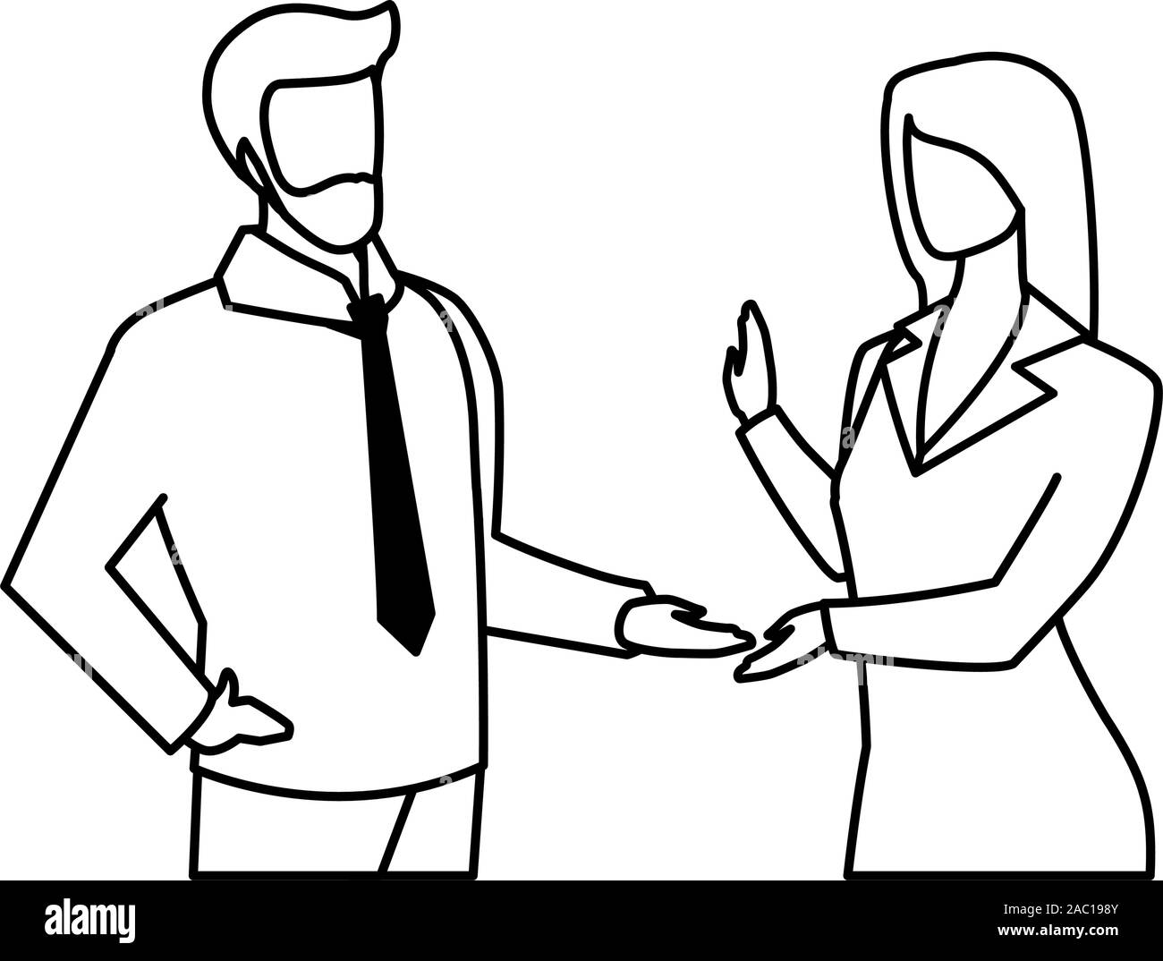 business couple faceless on white background vector illustration design ...