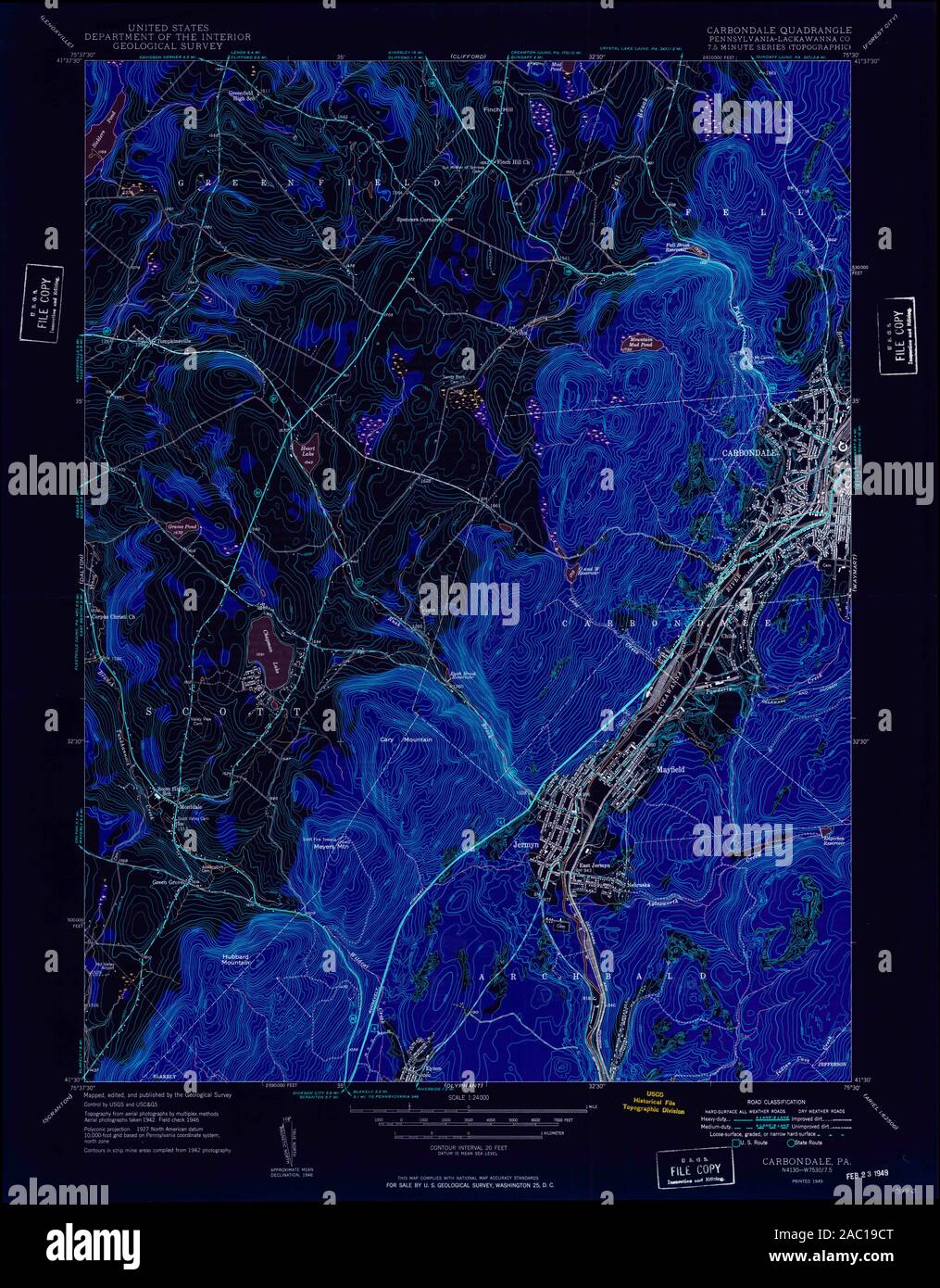 Carbondale pennsylvania map hi-res stock photography and images - Alamy