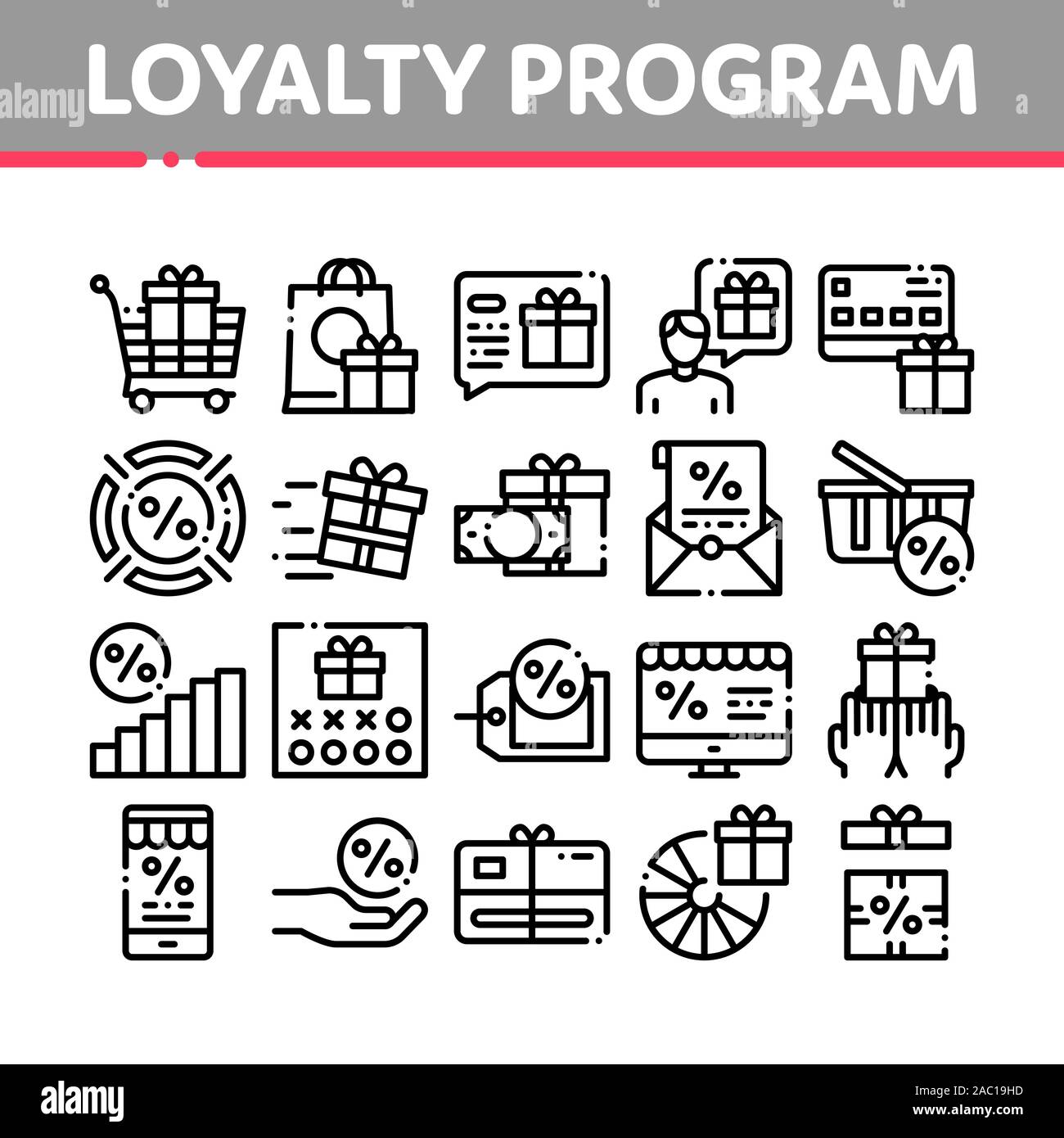 Loyalty Program For Customer Icons Set Vector Stock Vector Image & Art ...
