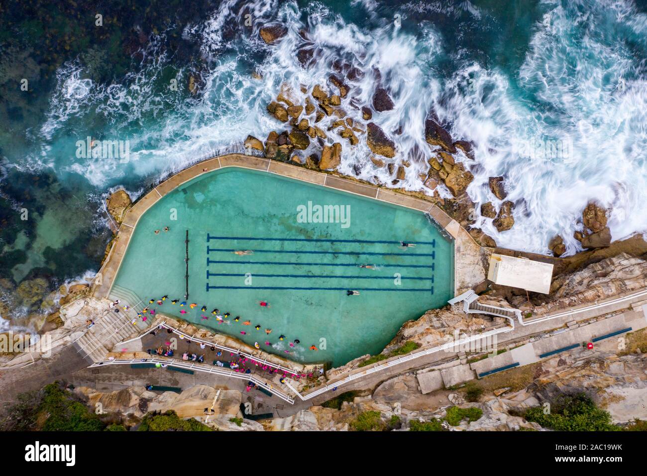 Bronte Baths tidal swimming pool in Sydney, New South Wales, Australia ...