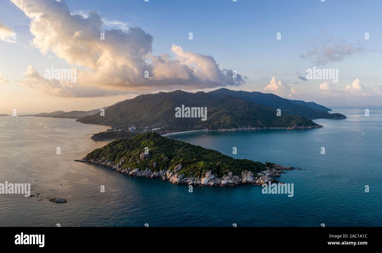 Aerial drone image of Ko Tao or Koh Tao island in Thailand Stock Photo ...