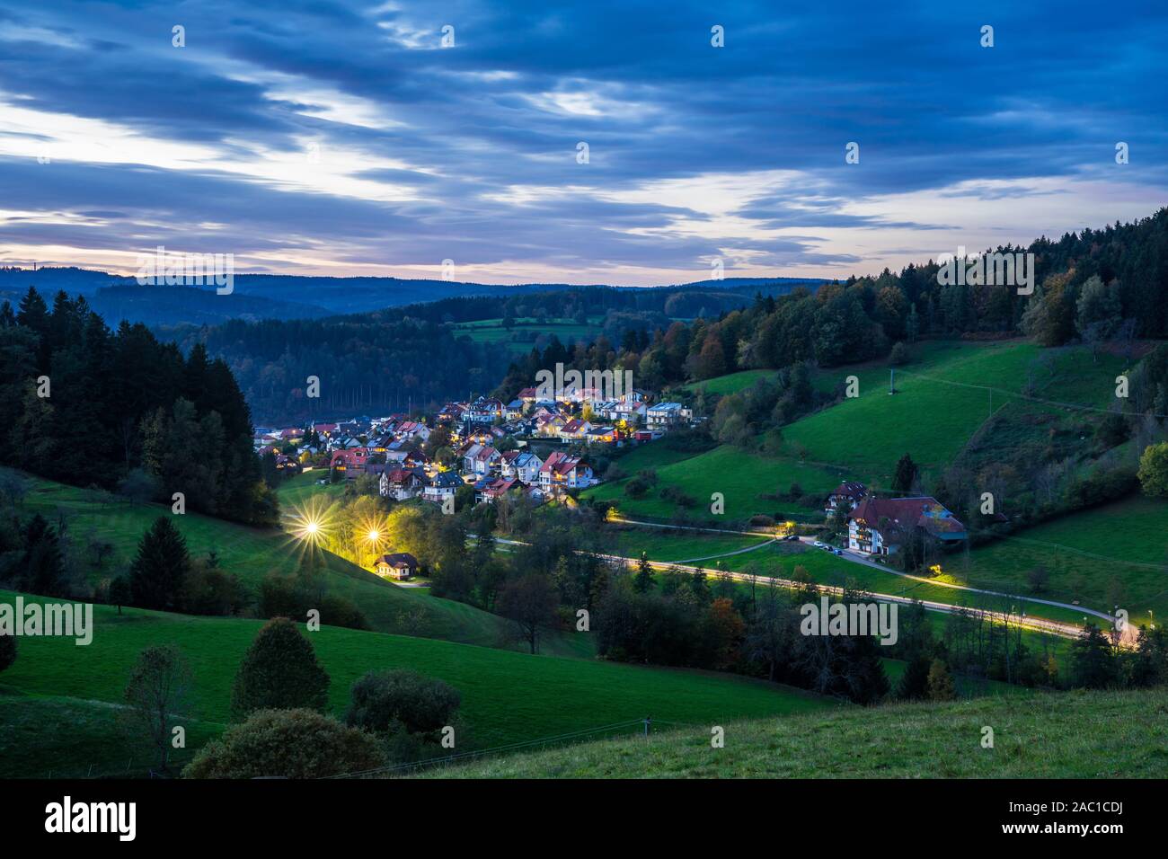 Germany, Beautiful black forest village elzach houses and streets ...