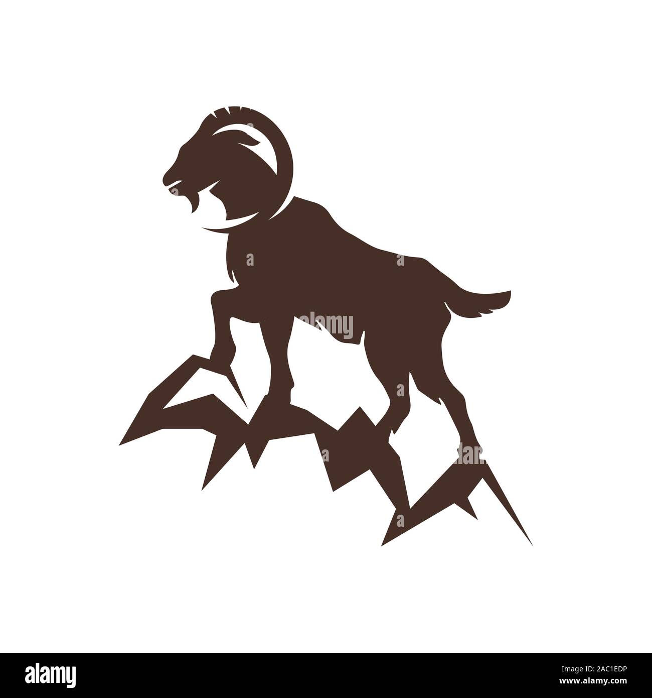 Vector illustration goat silhouette hi-res stock photography and images ...