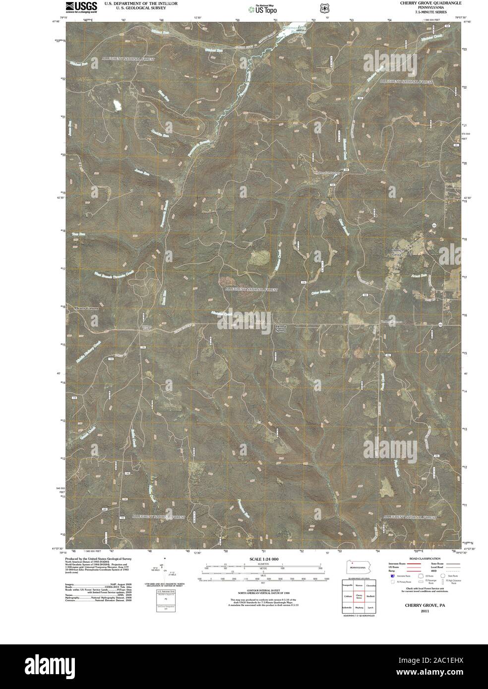 USGS TOPO Map Pennsylvania PA Cherry Grove 20110426 TM Restoration ...
