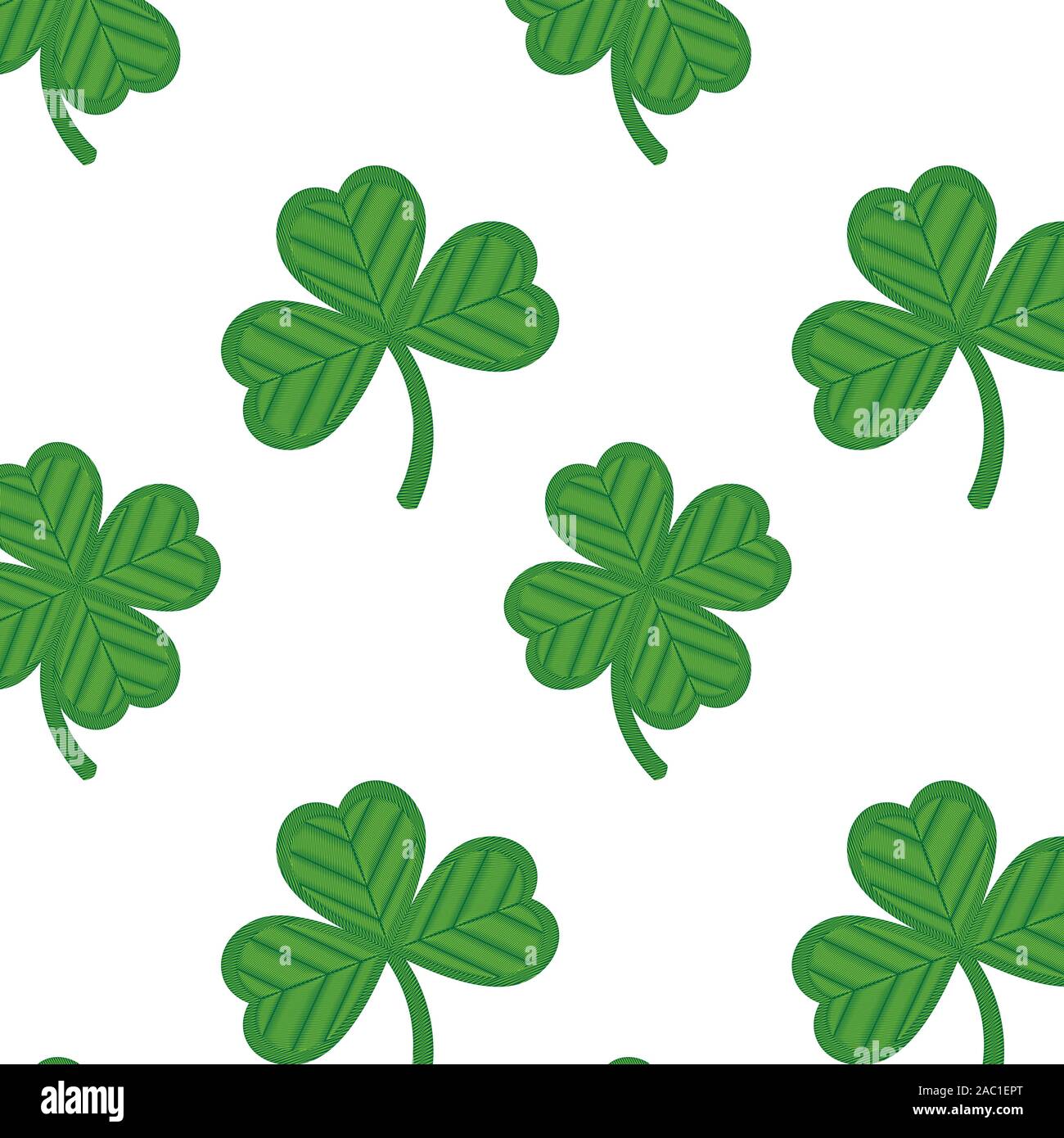 Green shamrock or clover decorative embroidery illustration Stock ...