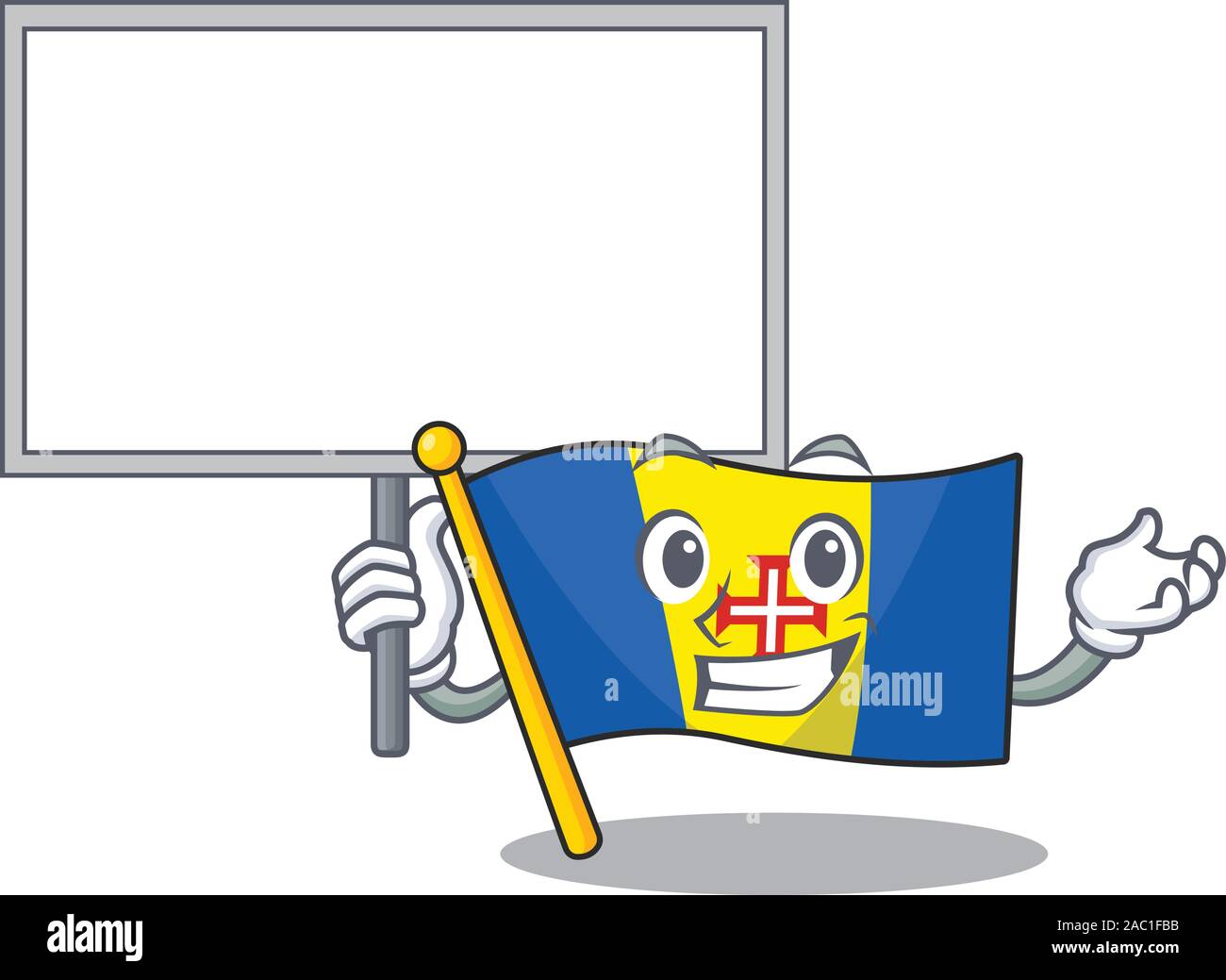 Smiling flag madeira cute cartoon style Bring board Stock Vector Image ...