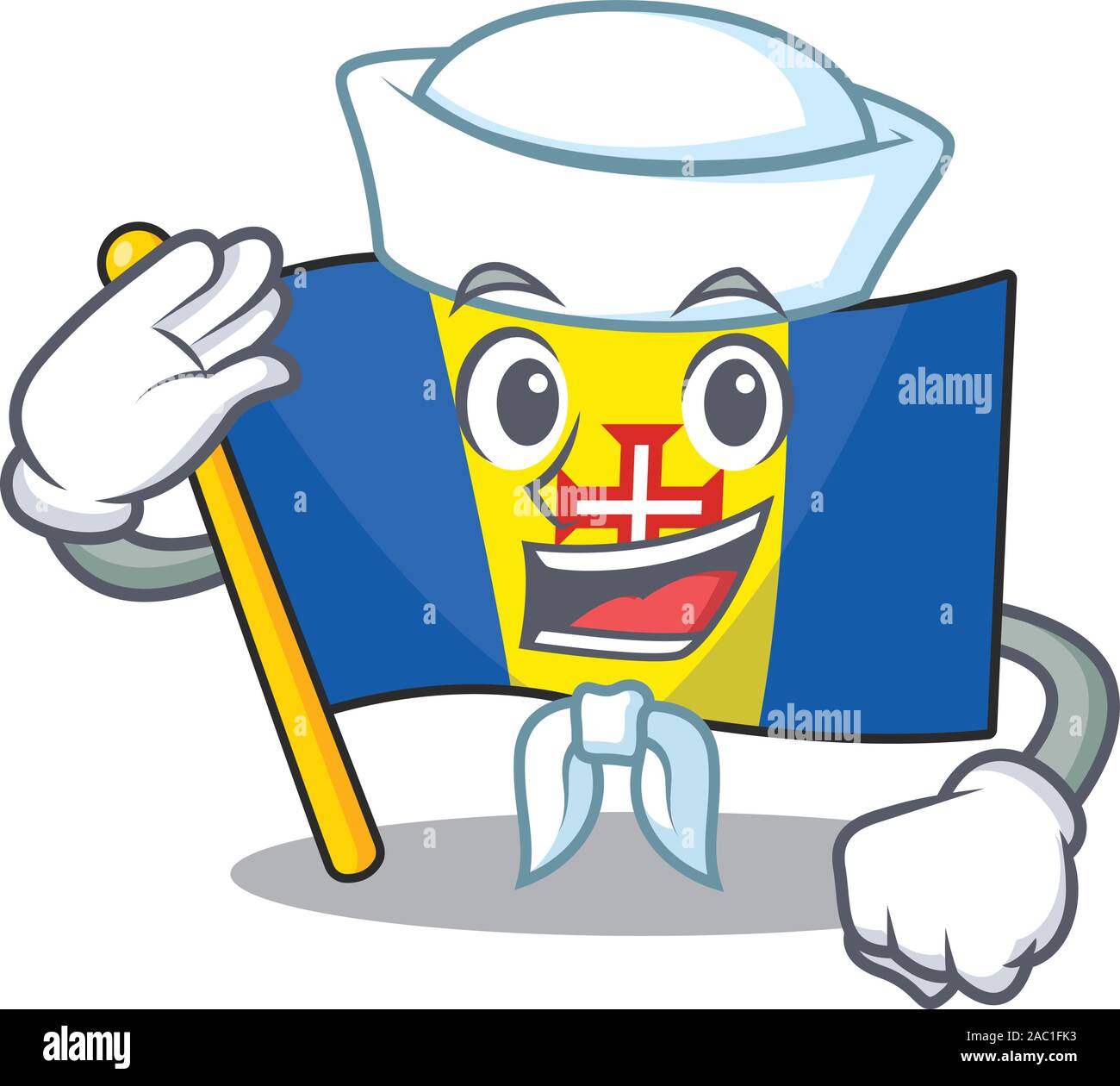 Mascot of Cute flag madeira Sailor cartoon character Stock Vector Image ...