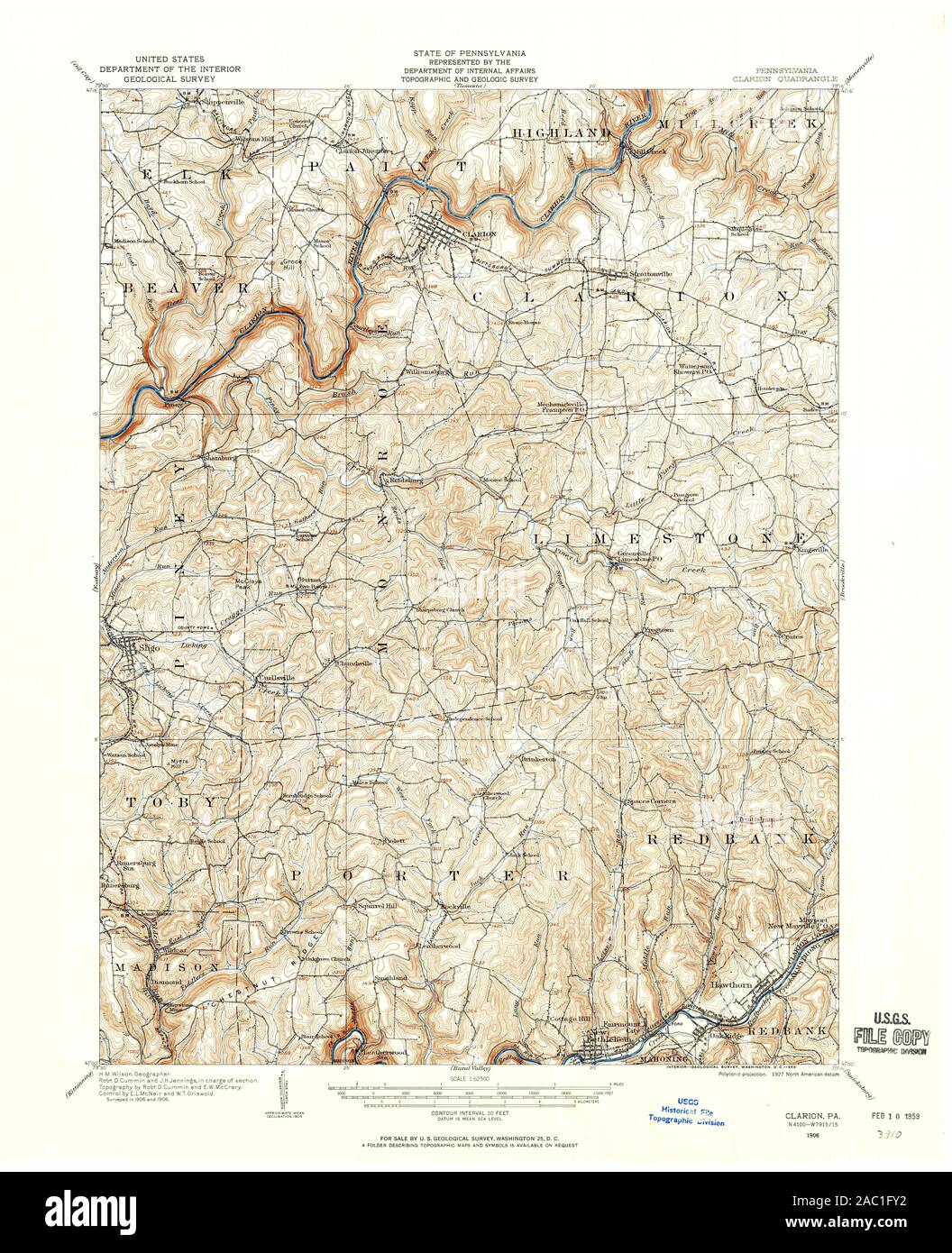 Map of clarion hi-res stock photography and images - Alamy