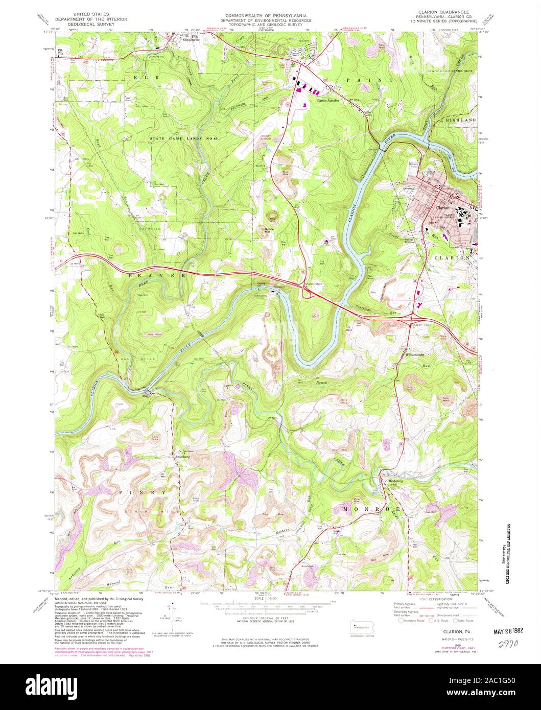 Map of clarion hi-res stock photography and images - Alamy