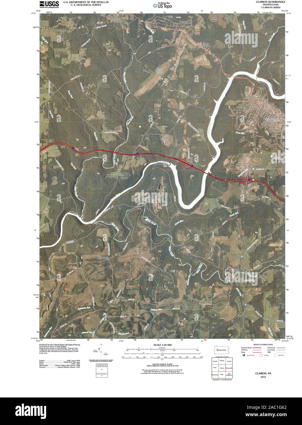 Map of clarion hi-res stock photography and images - Alamy