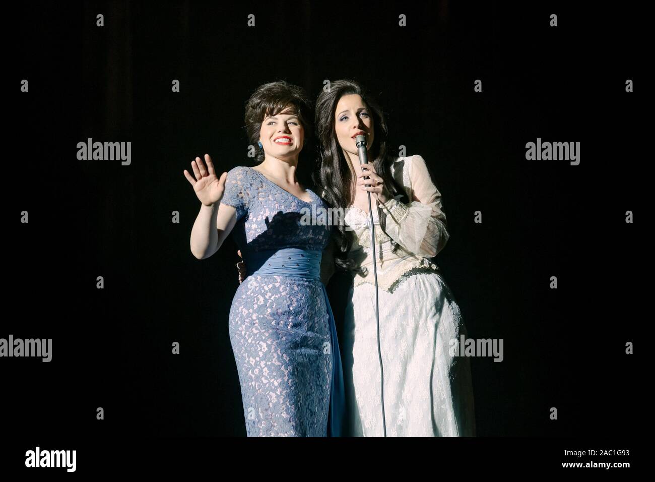 MEGAN HILTY and JESSIE MUELLER in PATSY & LORETTA (2019), directed by CALLIE KHOURI. Credit ...