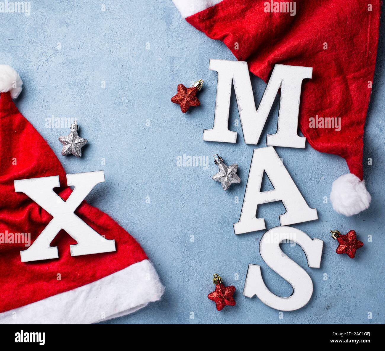 Christmas background with letters XMAS Stock Photo - Alamy