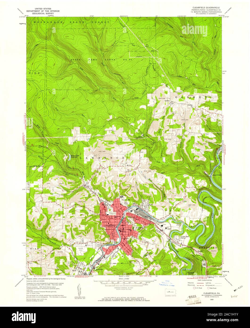 Map of clearfield hi-res stock photography and images - Alamy