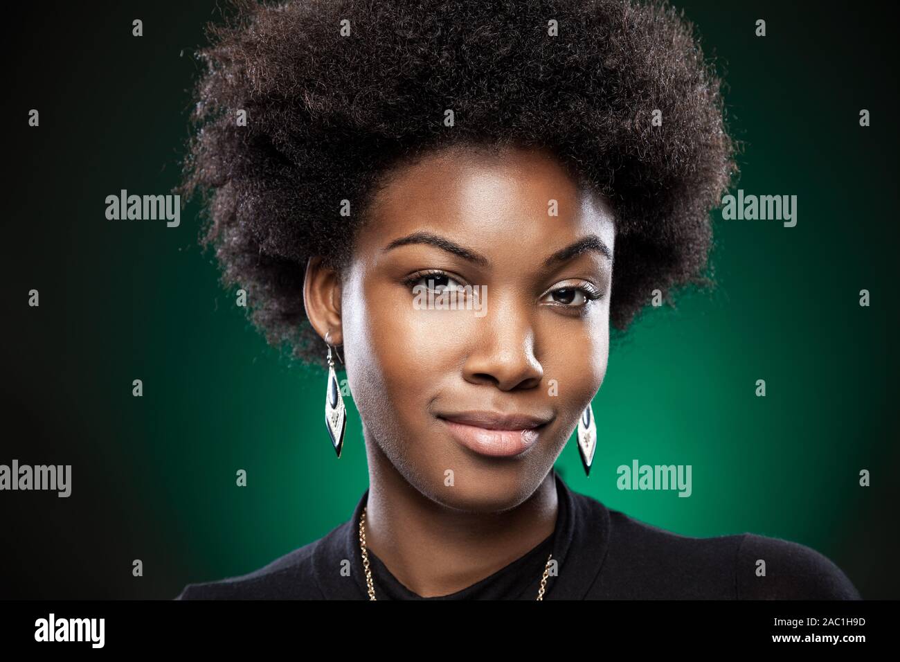 Young black beauty with afro hairstyle Stock Photo - Alamy