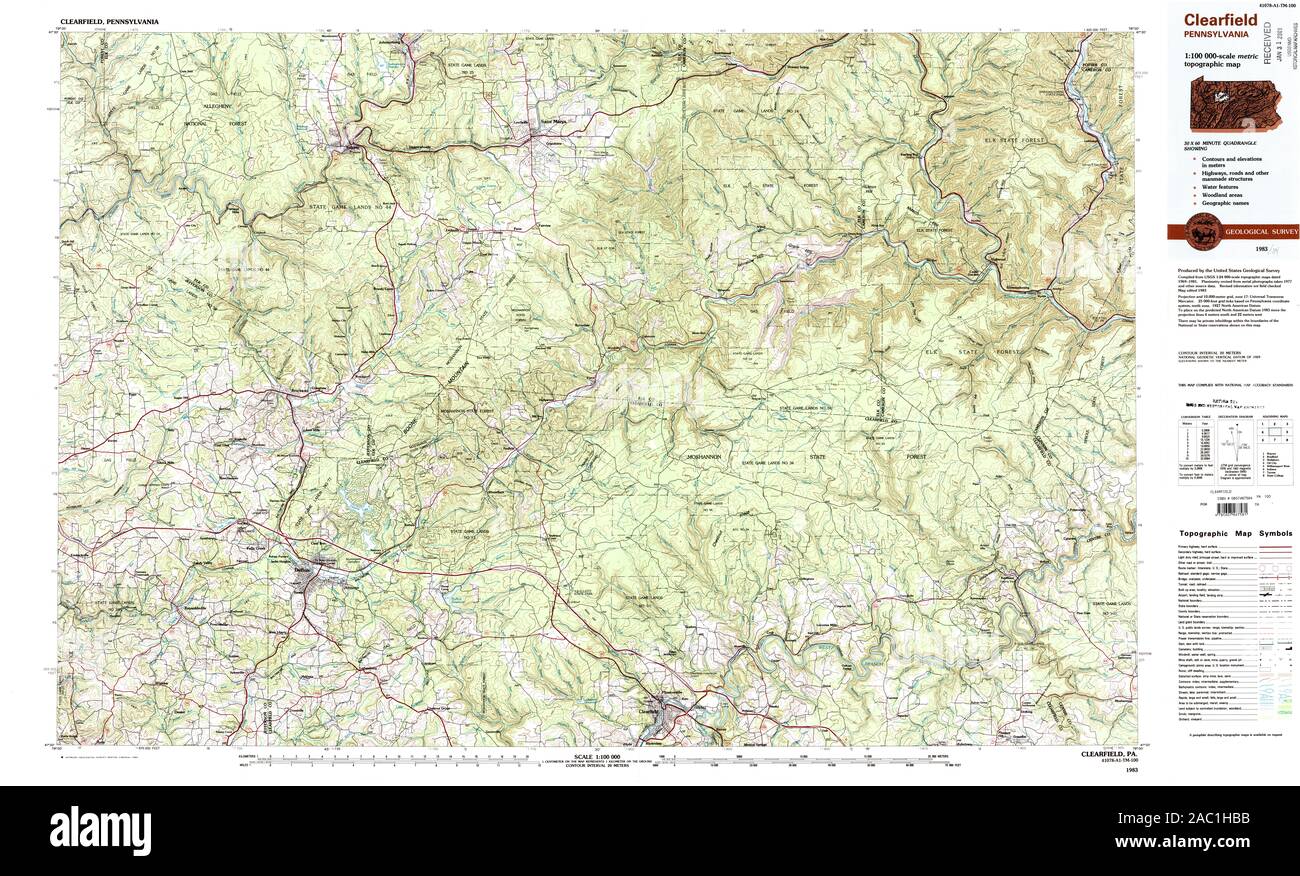 Map of clearfield hi-res stock photography and images - Alamy