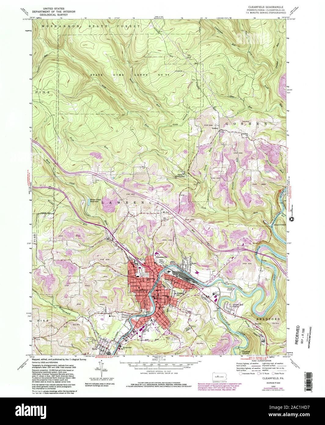 Map of clearfield hi-res stock photography and images - Alamy