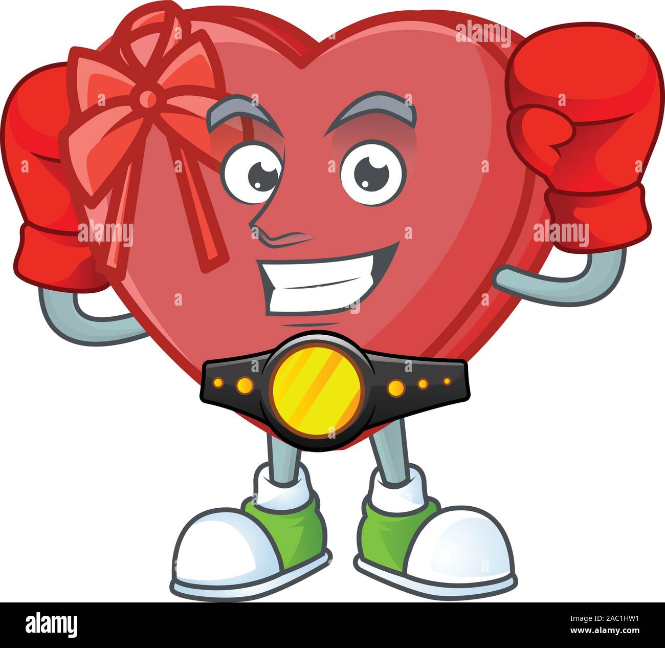 Funny Boxing love gift box cartoon character style Stock Vector Image ...