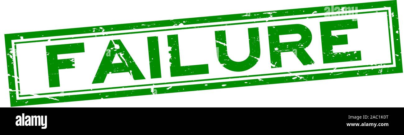 Grunge green failure word square rubber seal stamp on white background ...