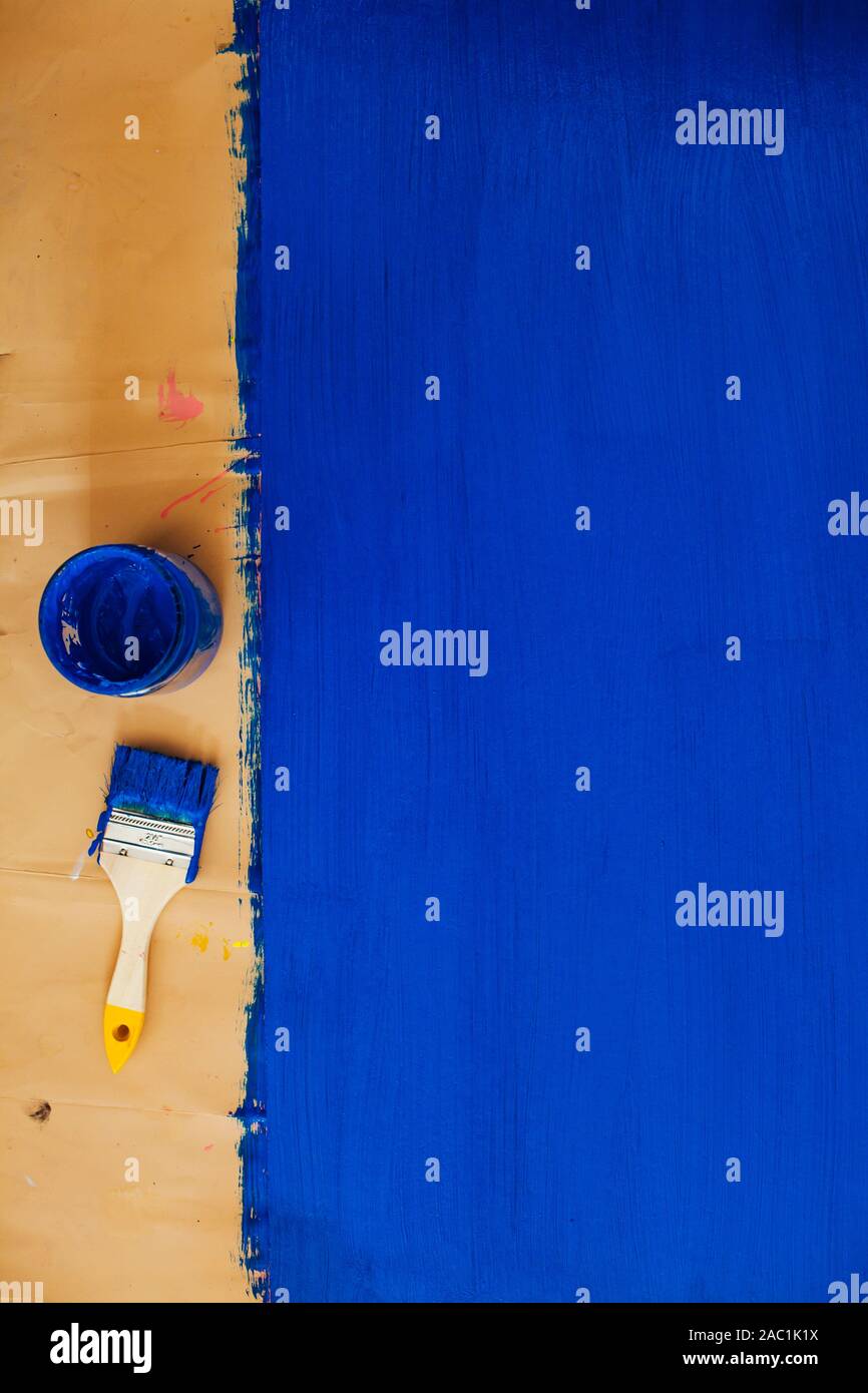 Blue painted wall paint structure as background Stock Photo - Alamy