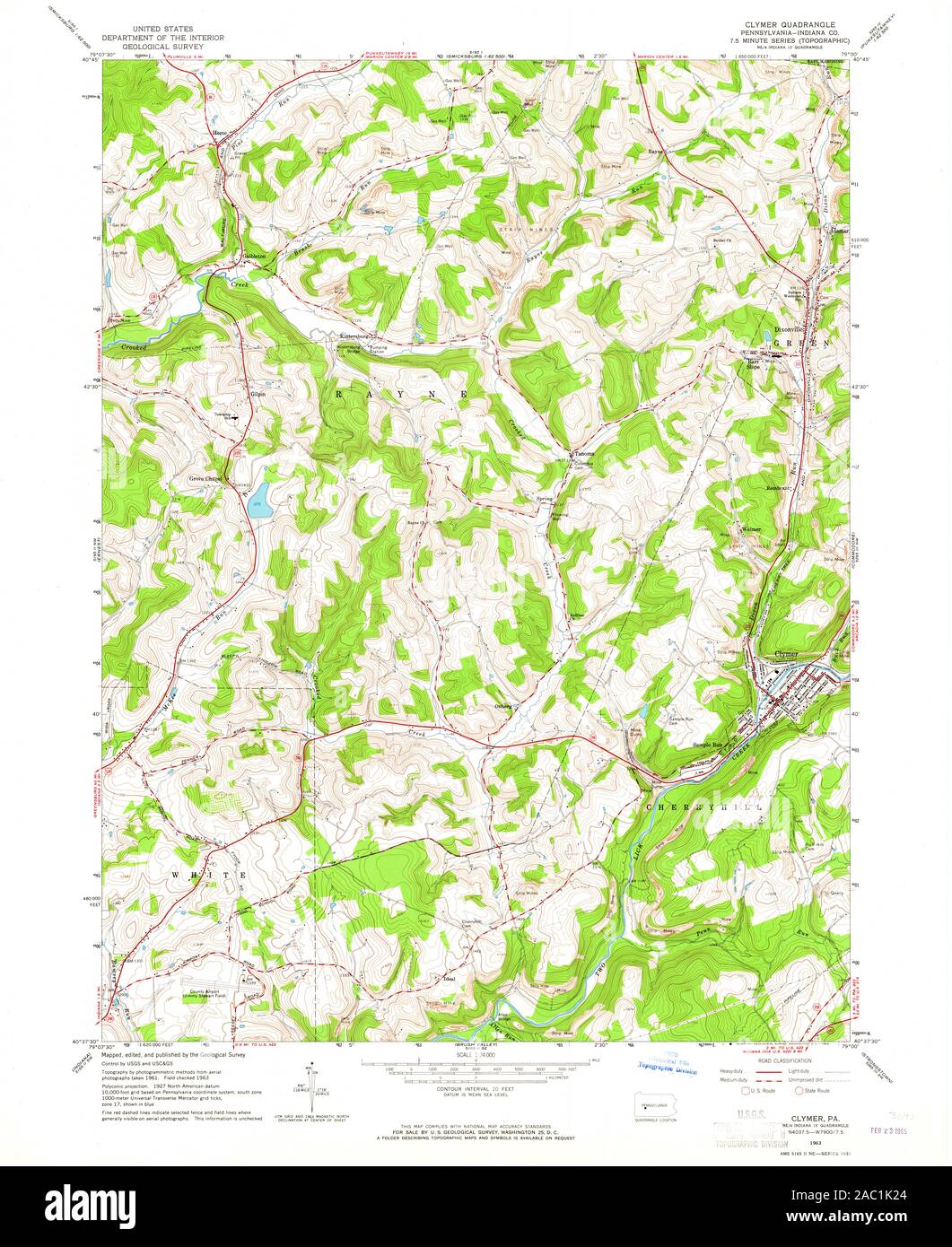 Map of clymer pennsylvania hi-res stock photography and images - Alamy