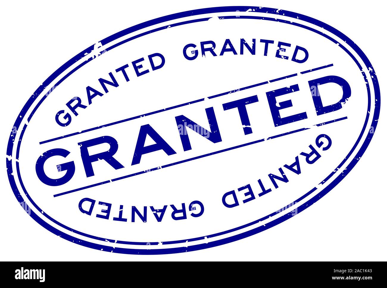 Grunge blue granted word oval rubber seal stamp on white background Stock Vector Image & Art - Alamy