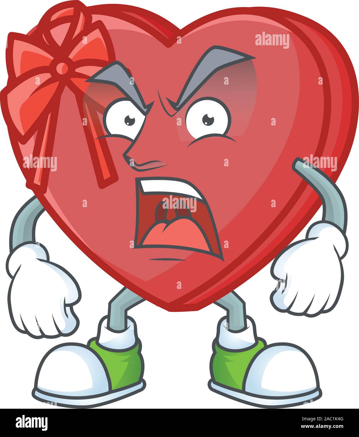 Mascot of angry love gift box cartoon character design Stock Vector ...