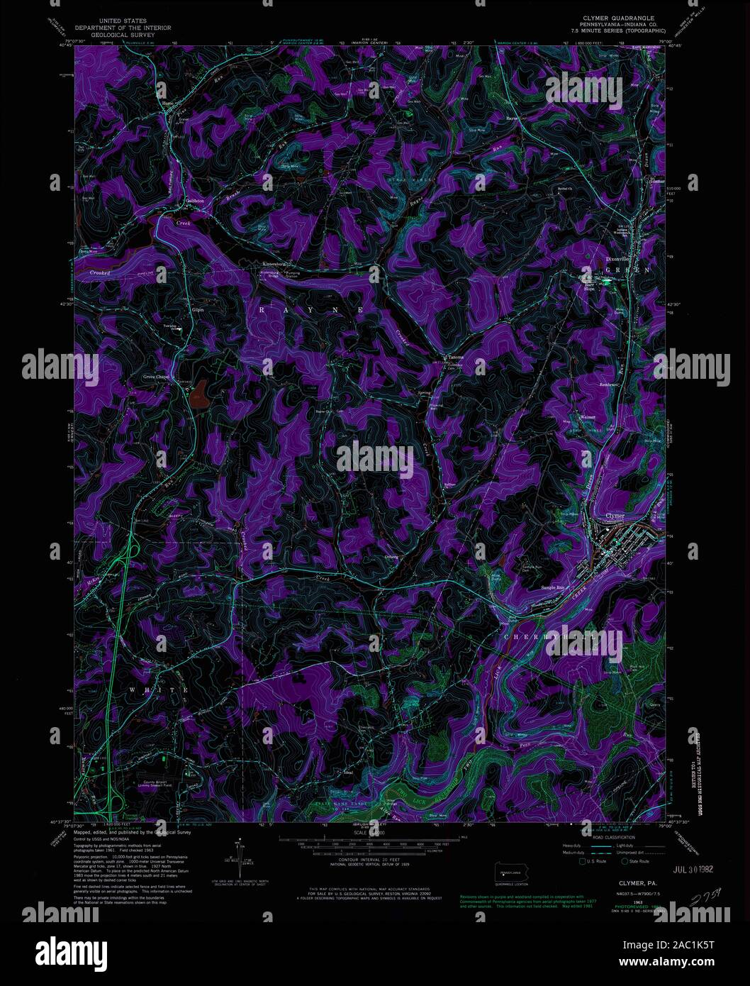 Map of clymer pennsylvania hi-res stock photography and images - Alamy
