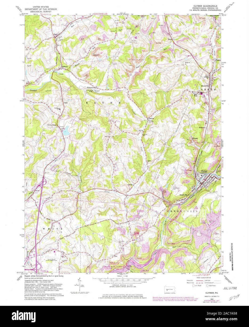 Map of clymer pennsylvania hi-res stock photography and images - Alamy