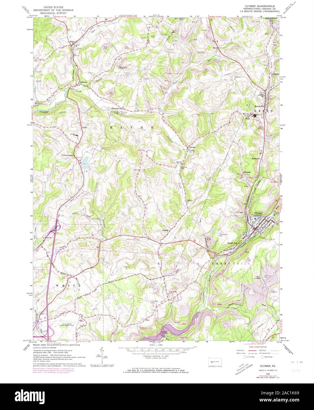 Map of clymer pennsylvania hi-res stock photography and images - Alamy