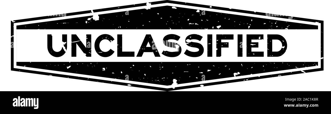 Grunge black unclassified word hexagon rubber seal stamp on white ...