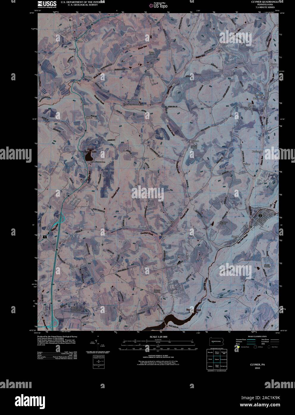 Map of clymer pennsylvania hi-res stock photography and images - Alamy