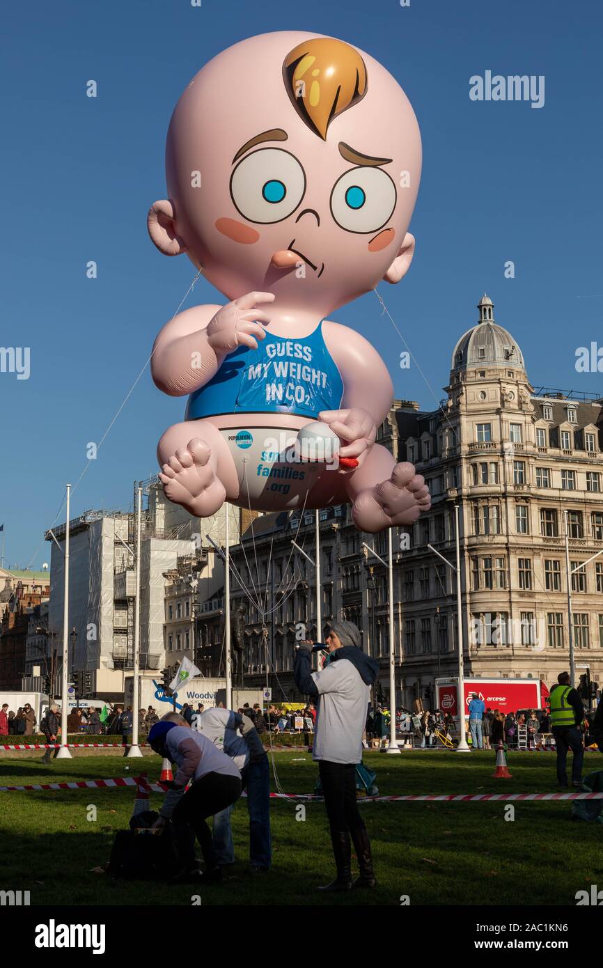 Parliament Square, London, UK. 29th Nov, 2019. A baby blimp on ...